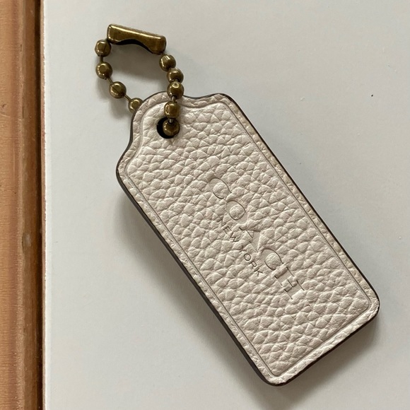 Coach | Bags | Coach Leather Bag Tag Chalk | Poshmark